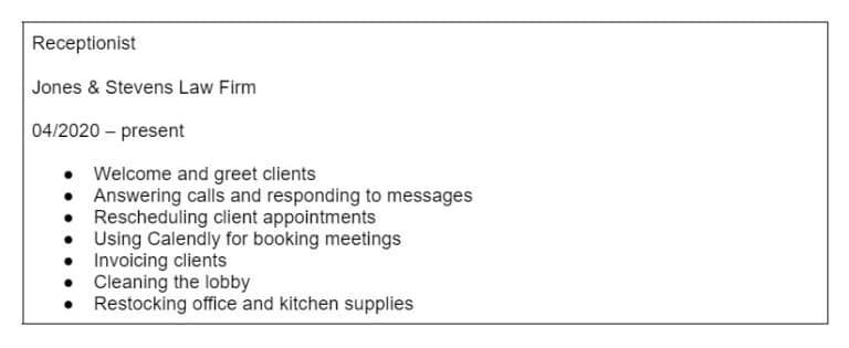 Receptionist Resume: Examples, Guide And Writing Tips