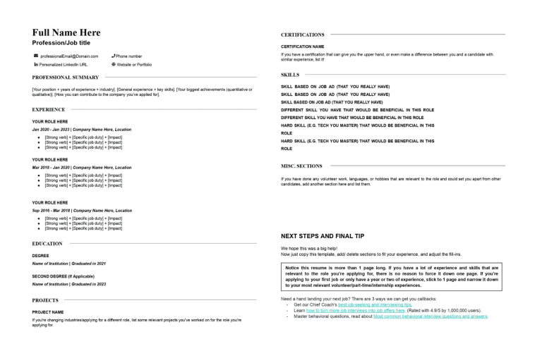 The Best 21 Google Docs Resume Templates To Use Today
